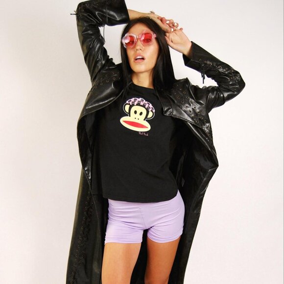 Vintage | Jackets & Coats | Vintage Black Duster L 9s Pvc Cross ...